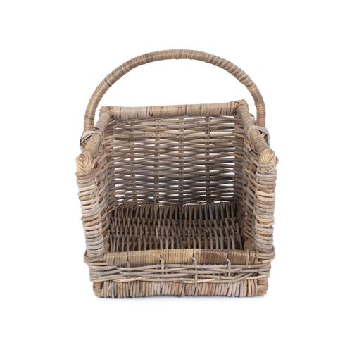 Medium Rattan Open-Ended Log Basket | Rustic and Stylish Fireside Accessory