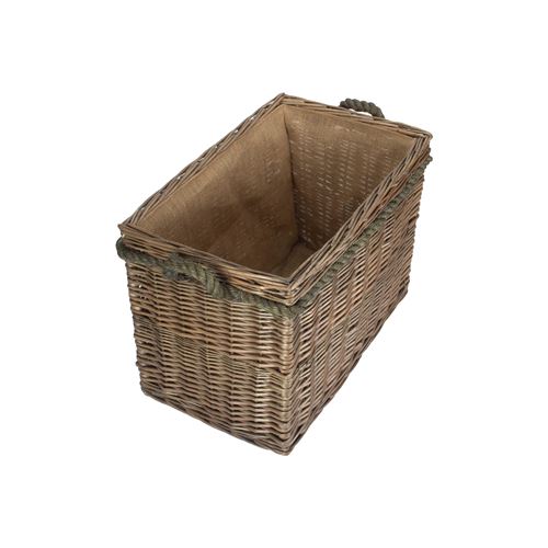 Medium Rectangular Rope-Handled Log Basket | Stylish and Durable Fireplace Accessory