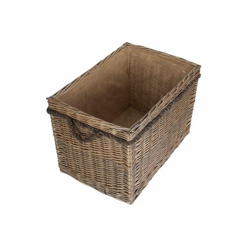 Large Rectangular Rope-Handled Log Basket | Stylish and Durable Fireplace Accessory