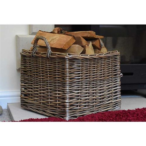Callow Wicker Log Basket Medium Square Line Storage Basket