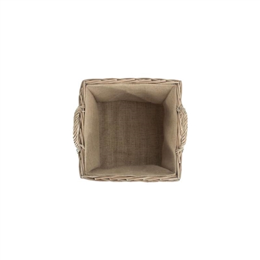 Callow Wicker Log Basket Medium Square Line Storage Basket